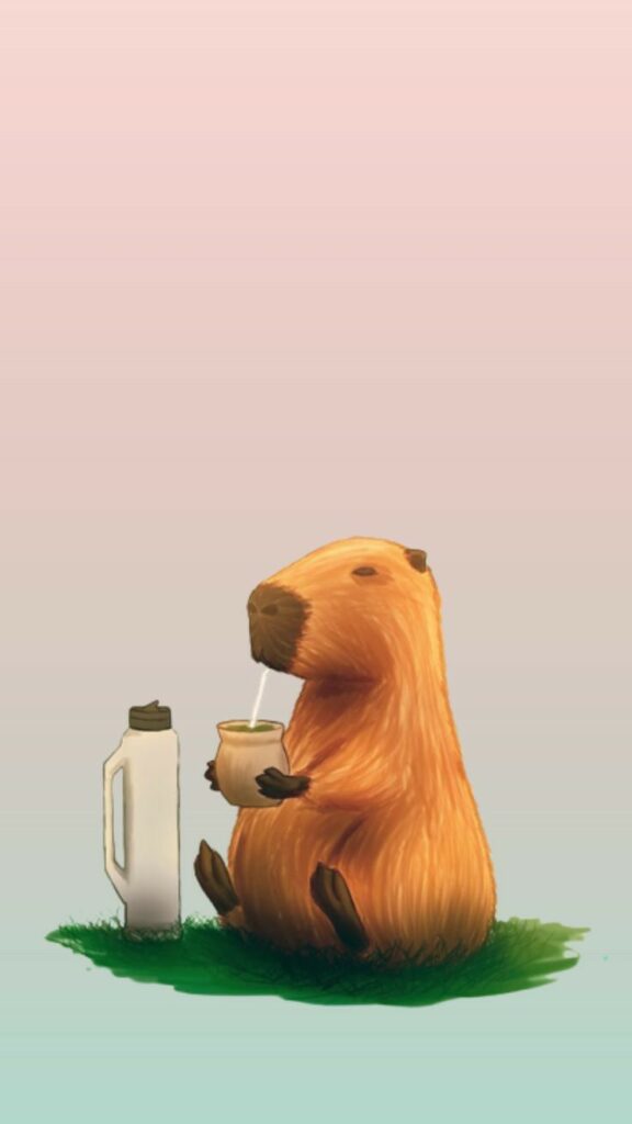 Cute Capybara Wallpaper 4K for Iphone, Ipad, Laptop, PC - Baby Capybara