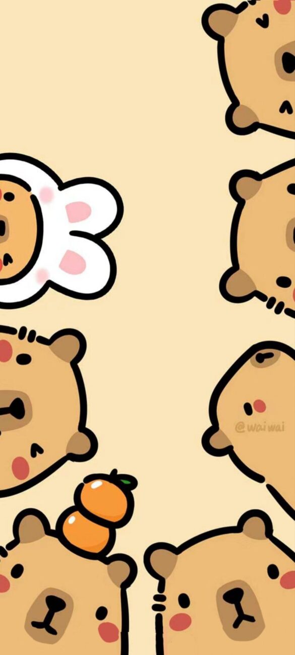 Cute Capybara Wallpaper 4K for Iphone, Ipad, Laptop, PC - Baby Capybara