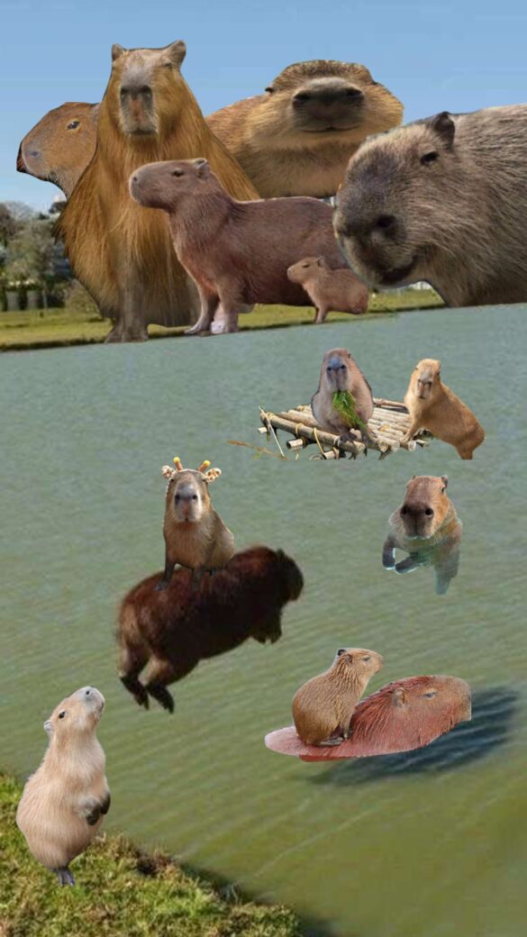 Cute Capybara Wallpaper 4K for Iphone, Ipad, Laptop, PC - Baby Capybara